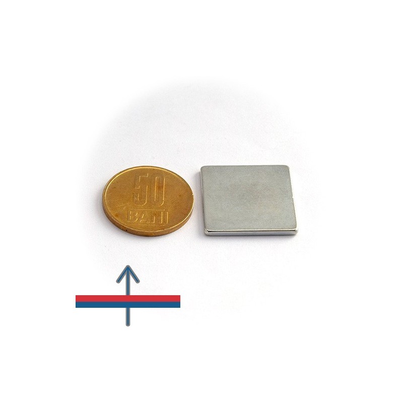 Magnet puternic neodim bloc 24 x 24 x 2 mm