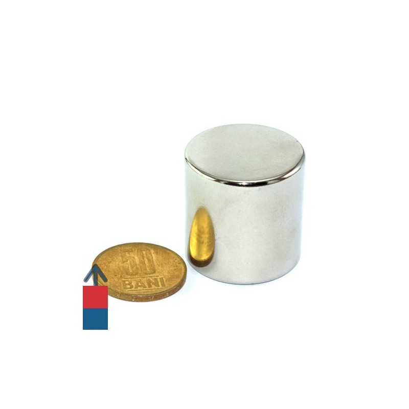 Magnet puternic neodim cilindru / disc 30 x 30 mm